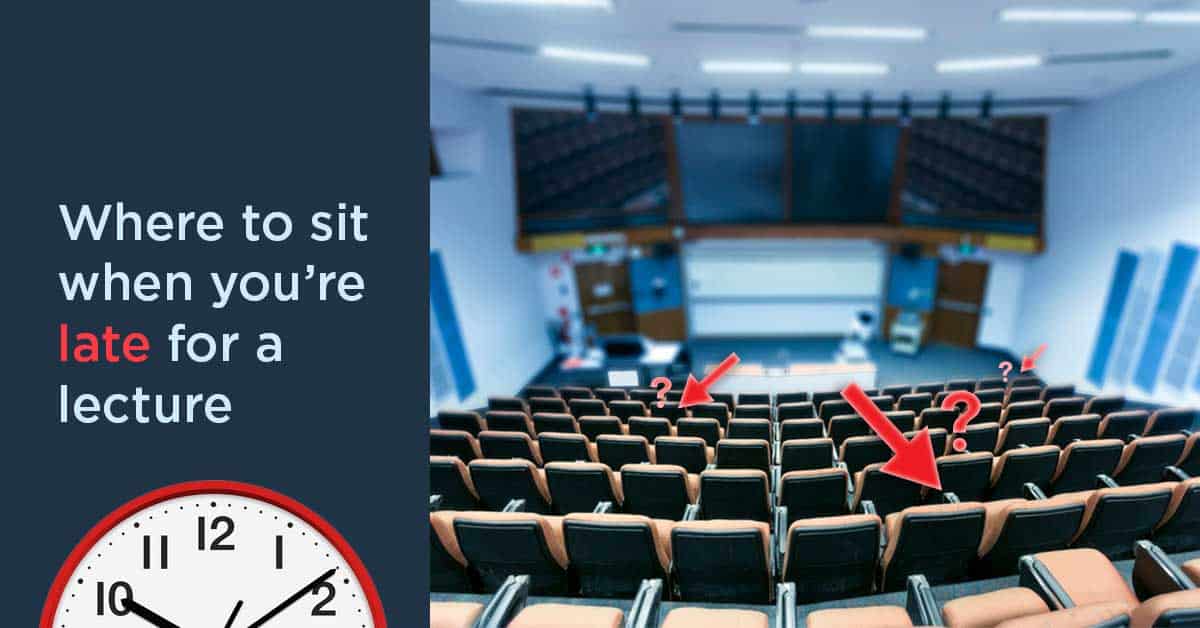 Turning up late for a lecture – where should you sit?